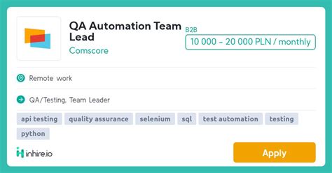 michał Łaszkiewicz on linkedin qa automation team lead comscore