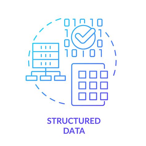 Structured Data Blue Gradient Concept Icon Big Data Type Abstract Idea Thin Line Illustration