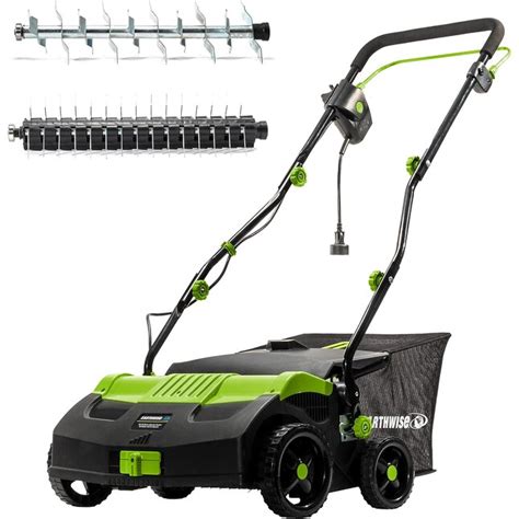 Earthwise Alm 16 In Corded Electric Dethatcher With 13 Amp Motor And 10