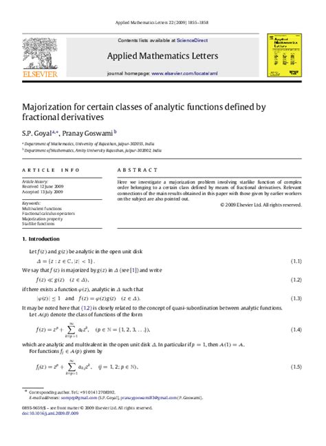 Pdf Majorization For Certain Classes Of Analytic Functions Defined By