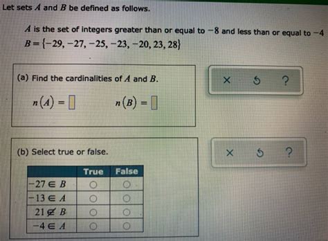 Get Answer Let Sets A And B Be Defined As Follows A Is The Set Of