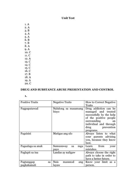 Nstp Unit Test Answer To Unit Test Module Unit Test A A B A A B B