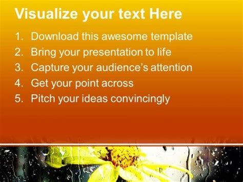 Yellow Flower With Rain Theme Powerpoint Templates Ppt Backgrounds For Slides 0613