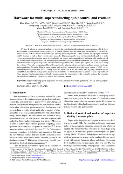 Hardware For Multi Superconducting Qubit Control And Readout Request Pdf