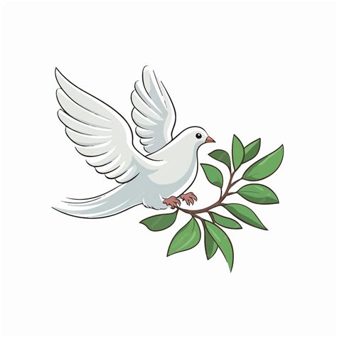 Premium Vector Flying Dove Carrying An Olive Branch Flat Vector