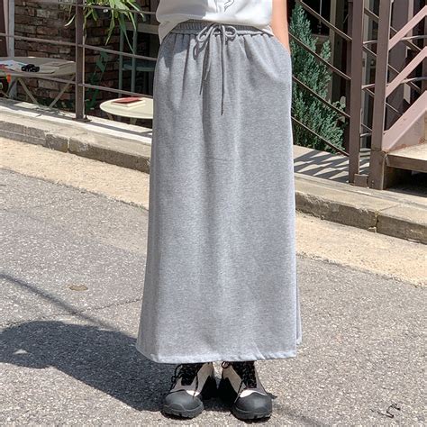 아더먼데이 코지템🎬뒷트임 이지데일리 면스커트 허리밴딩 캐주얼 트레이닝스커트 추리닝치마 뒷트임스커트 밴딩면치마 봄스커트 봄신상