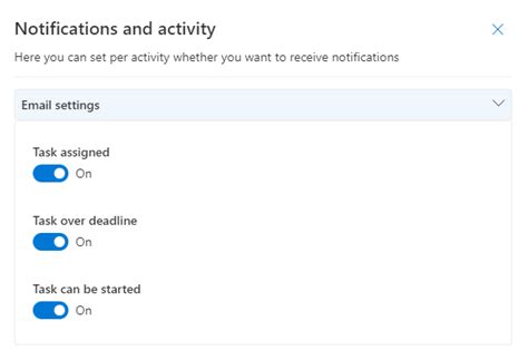 Settings - Notifications - ISOPlanner