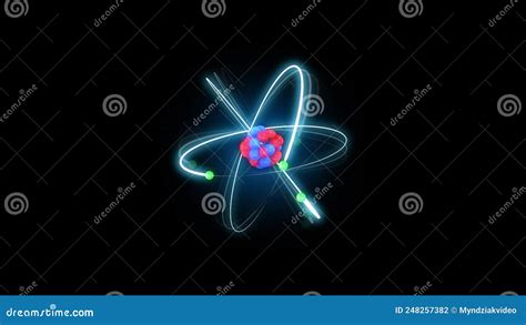 Atomic Model Or Structure Background Bohr Atom With Electrons Orbiting The Nucleus Particles