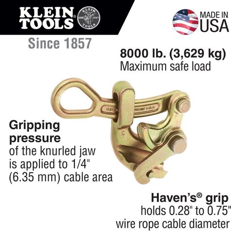Klein Tools 1625 20 Grip Havens Grip Wire Pulling Tool For Wire Rope