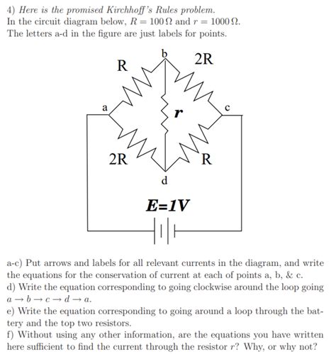 Solved 4 Here Is The Promised Kirchhoffs Rules Problem In