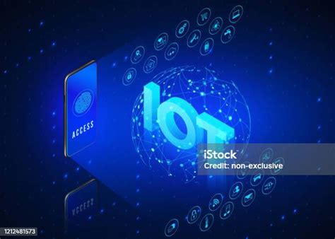 Iot 개념입니다 사물 인터넷 휴대 전화 모니터링 및 집에서 모든 스마트 시스템을 제어합니다 아이콘이 설정된 스마트폰으로
