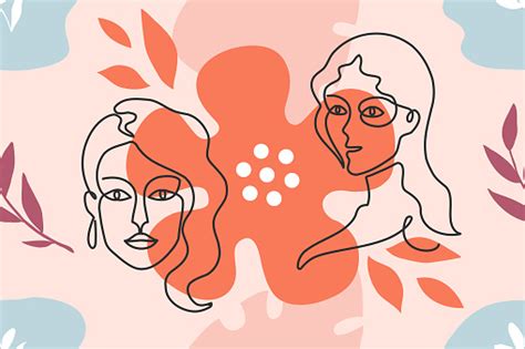 한 줄 배경입니다 여성 얼굴과 추상적 인 모양과 현대 최소한의 포스터 소녀 얼굴벡터 트렌디 한 배너 검은색에 대한 스톡 벡터 아트 및 기타 이미지 Istock