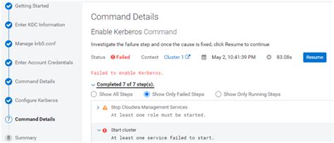 Solved When Enabling Kerberos Using The Wizard An Error
