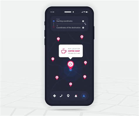 Map GPS Navigation App Ux Ui Concept Mobile Map Application Smartphone App Search Map