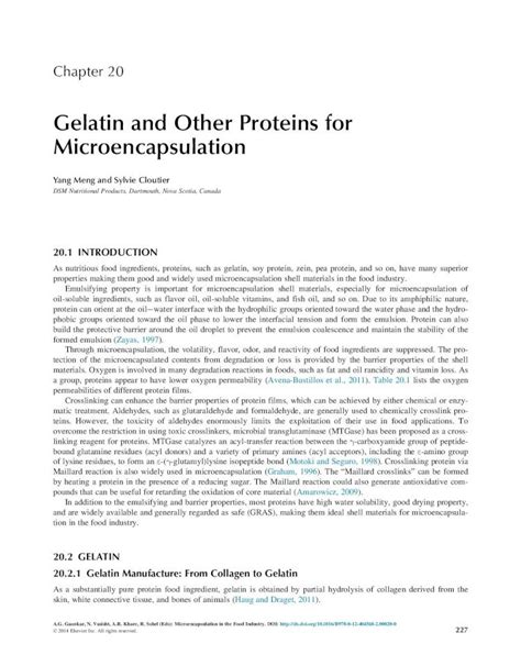 Pdf Microencapsulation In The Food Industry Gelatin And Other