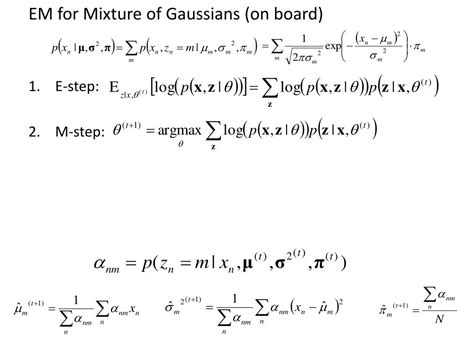 ppt hidden variables the em algorithm and mixtures of gaussians