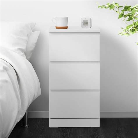 Malm White Chest Of 3 Drawers 40x78 Cm Ikea Uk