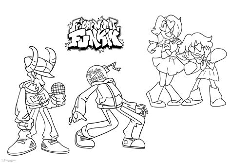 Friday Night Funkin Coloring Pages