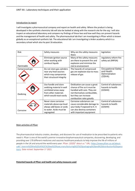 BTEC APPLIED SCIENCE UNIT 4A DISTINCTION Unit 4 Laboratory Techniques And Their Application