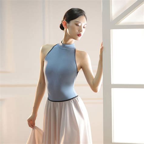 발레리나 발레 레오타드 섹시한 터틀넥 민소매 체조 연습 여성 댄스 의상 Aliexpress