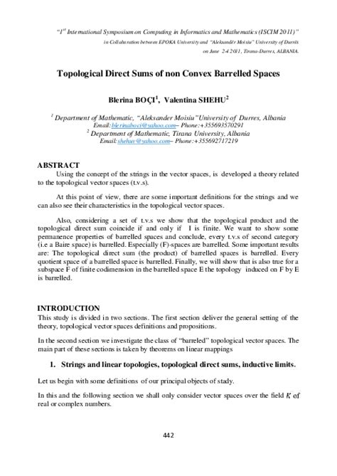 Topological Direct Sums Of Non Convex Barrelled Spaces