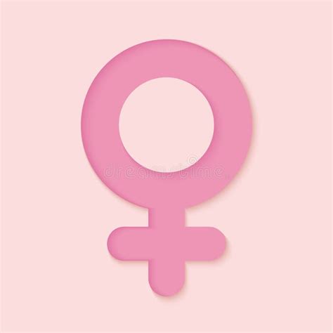 Female Sex Icon In Paper Cut Style Minimalistic Symbol On Pink Background Stock Vector
