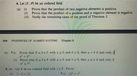 Solved 4 Let F Be An Ordered Field A Prove That
