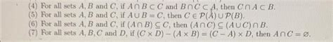 solved 4 for all sets a b and c if a∩b⊂c and b∩c⊂a then