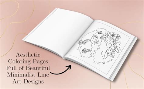 Aesthetic Coloring Book Minimalist Line Art Coloring Book