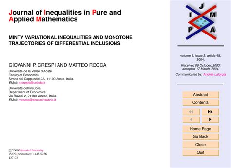 Pdf Minty Variational Inequalities And Monotone Trajectories Of Differential Inclusions