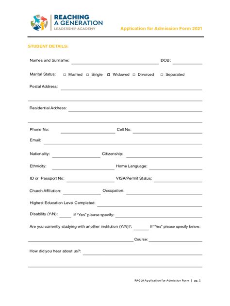 Fillable Online Ragla Application For Admission Form Qcto Fax Email Fillable Online Ragla Application For Admission Form Qcto Fax Email