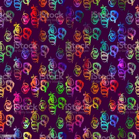 수채화 원활 한 패턴 브러쉬 스트라이프 우아한 아쿠아렐 기하학적 패턴 일러스트 핸드 페인팅 에 보라색 배경 그런지 이미지 기법에