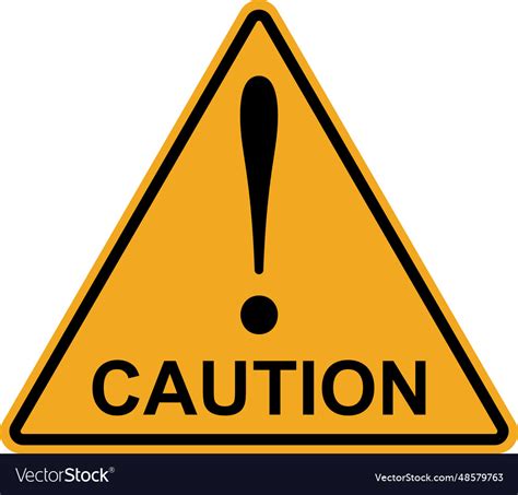 Orange Yellow Triangle Exclamation Mark Caution Vector Image