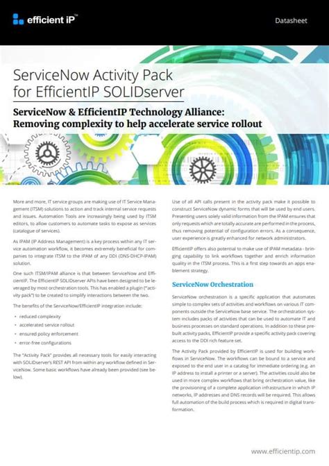Efficientip Servicenow Integration With Ddi Efficientip