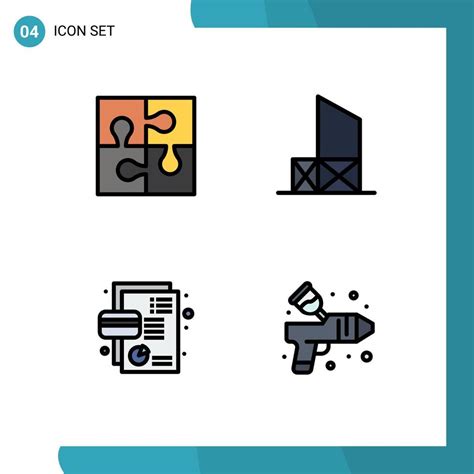 4 Universal Filledline Flat Color Signs Symbols Of Part Security