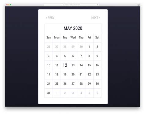 Best Css Calendar Examples For Your Website Or App