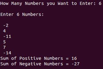 C Program For Count Positive And Negative Number In An Array Online