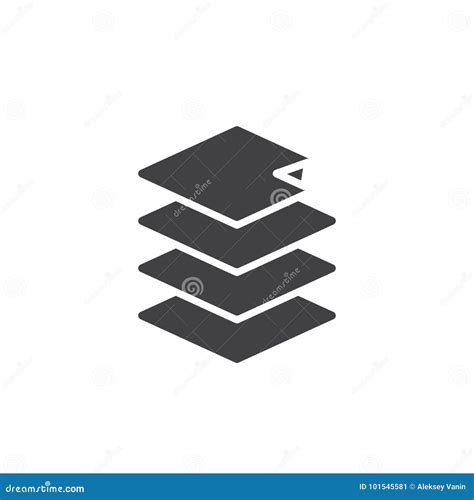 Layers Icon Three Levels Stacked On Top Of Each Other Vector Illustration