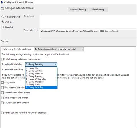 Group Policy Wsus Gpo Specific Week Specified But Ignored Server Fault