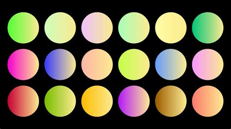 Colorful Parmesan Color Shade Linear Gradient Palette Swatches Web Kit Circles Template Set