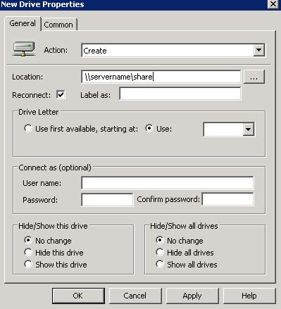 Map Drives Using Group Policy Resolve