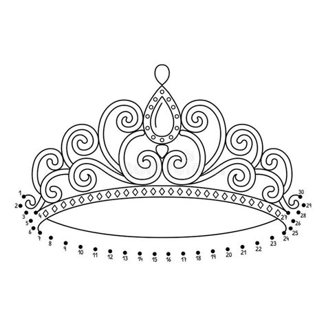 Dot To Dot Princess Crown Isolated Coloring Page Stock Illustration
