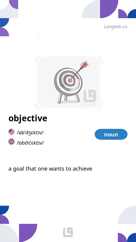 Definition And Meaning Of Objective Picture Dictionary