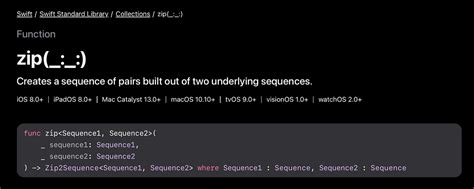 將兩個集合的成員依序配對的 Swift Zip 透過 Swift 的 Zip Function By 彼得潘的 Ios App Neverland 彼得潘的 Swift Ios