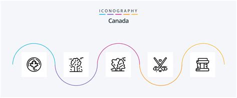 Canada Line 5 Icon Pack Including Paris Scandinavia Landmark Ice