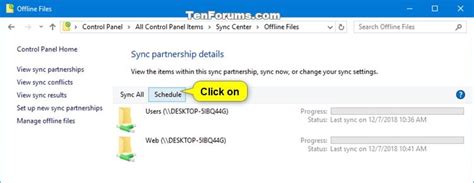 Delete Offline Files Sync Schedule In Windows Tutorials