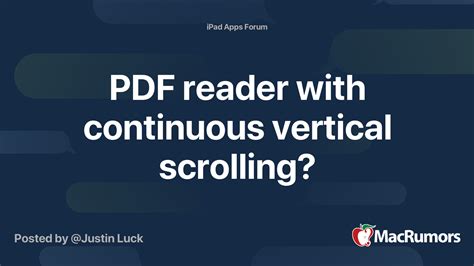 Pdf Reader With Continuous Vertical Scrolling Macrumors Forums