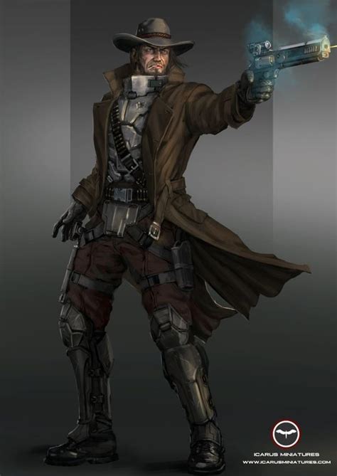 The Gunslinger From Icarus Miniatures Cyberpunk Character Sci Fi