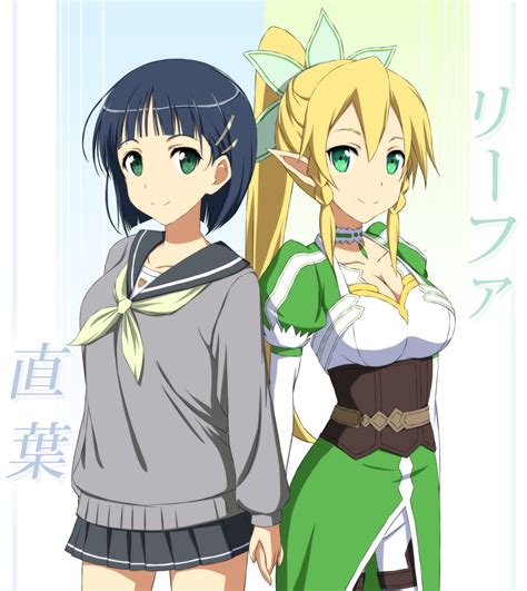 Kirigaya Suguha And Leafa Sword Art Online Drawn By Nori Tamago Danbooru