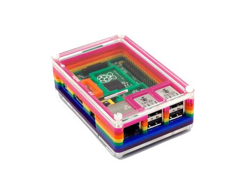 rainbow pibow Θήκη για raspberry pi model b 2 robots cyprus